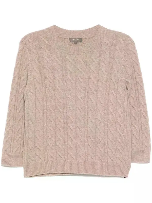 N.peal Emilia Cable Round Neck Sweatshirt