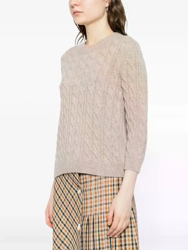 N.peal Emilia Cable Round Neck Sweatshirt
