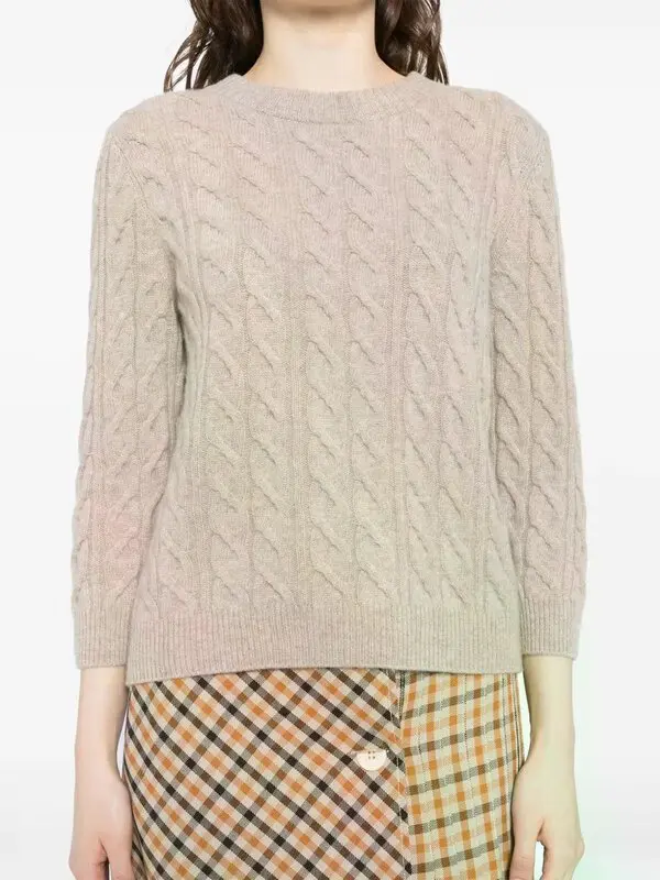 N.peal Emilia Cable Round Neck Sweatshirt