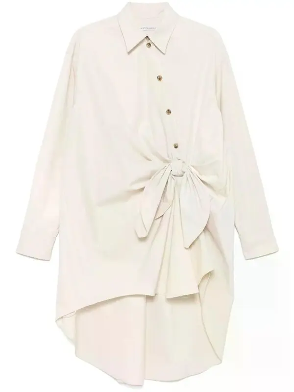 Viktor & Rolf Knotted Mini Shirt Dress - Neutrals