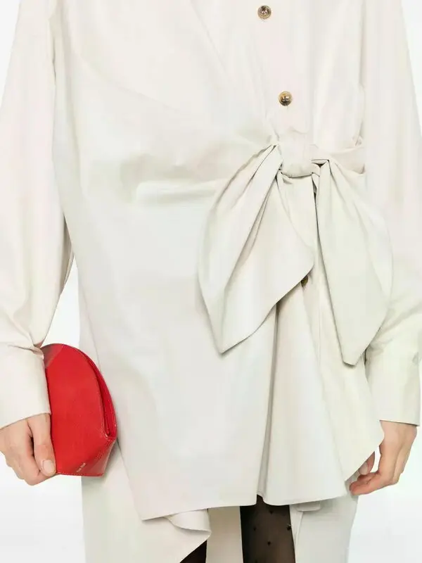 Viktor & Rolf Knotted Mini Shirt Dress - Neutrals