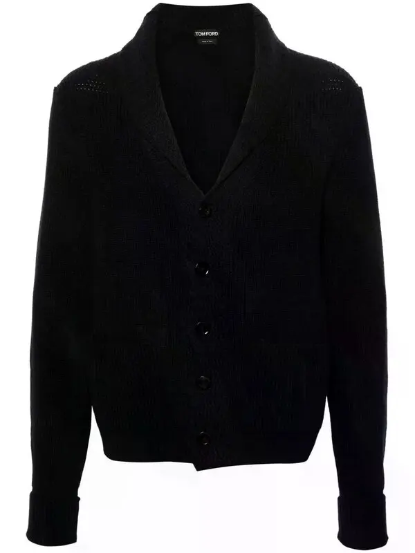 TOM FORD Shawl Cashmere Cardigan - Blue