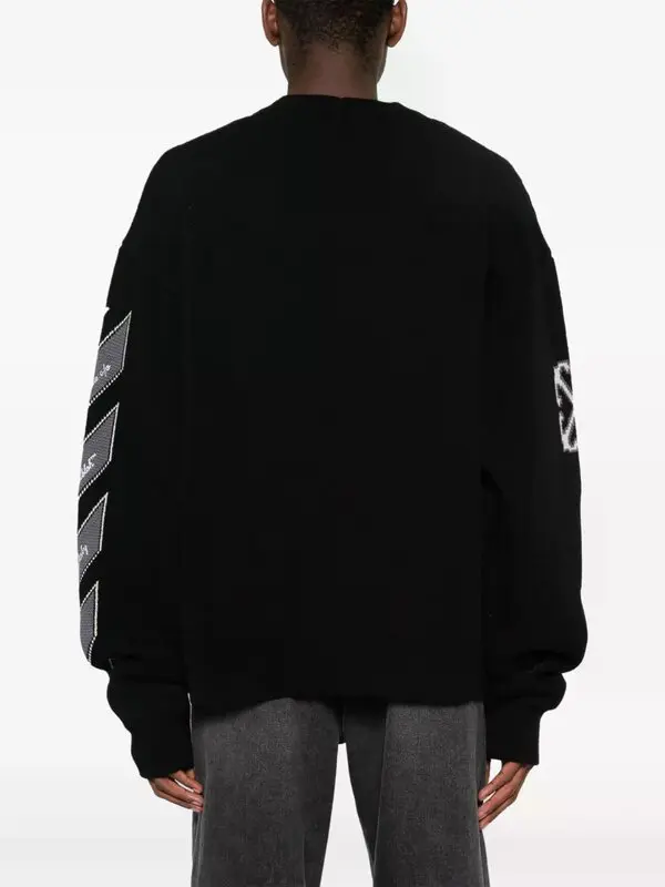 Off-White Intarsia-knit Wool-blend Cardigan