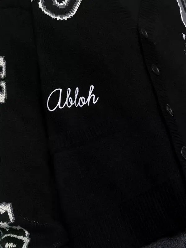 Off-White Intarsia-knit Wool-blend Cardigan
