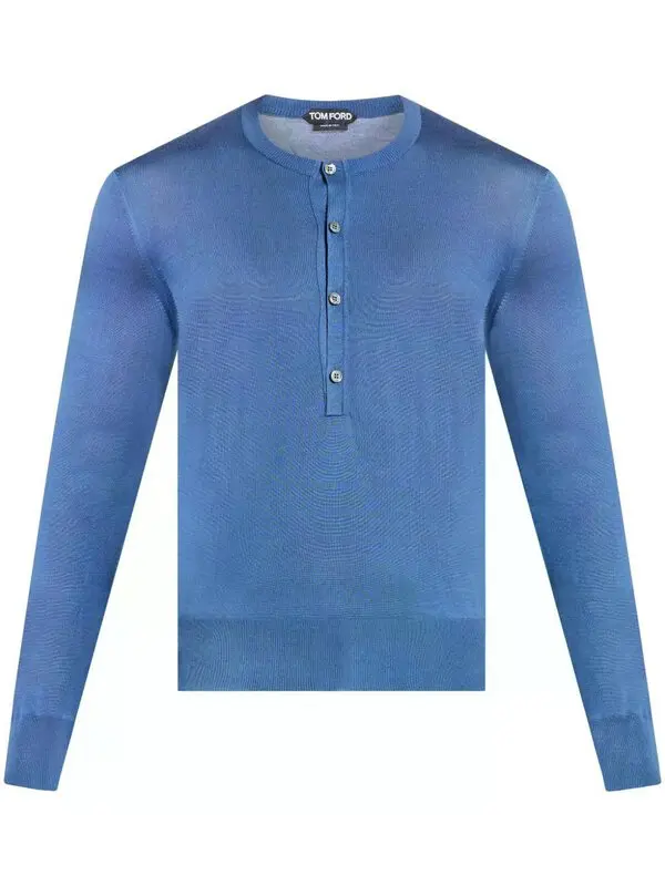 TOM FORD Knitted Silk Henley Top