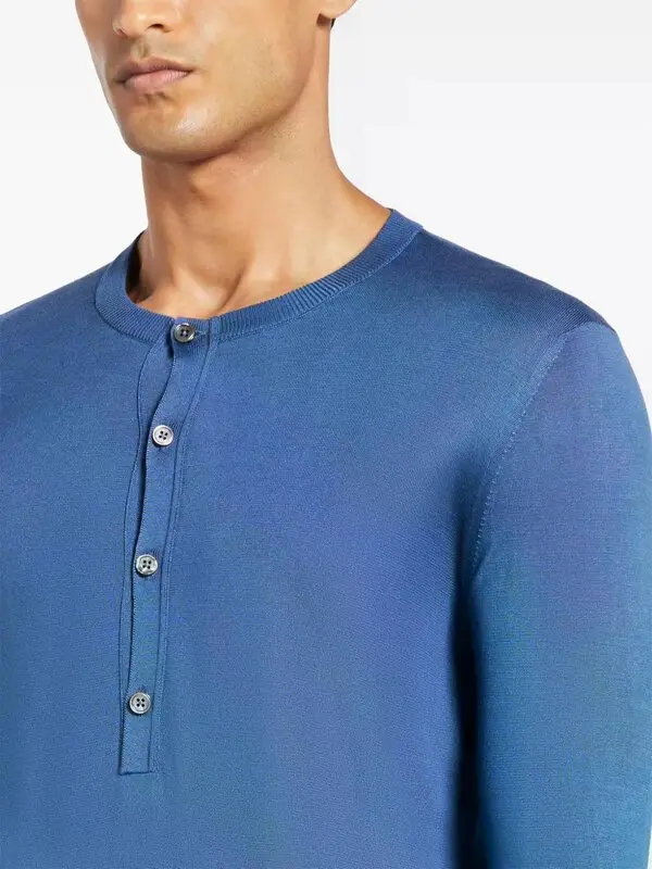 TOM FORD Knitted Silk Henley Top