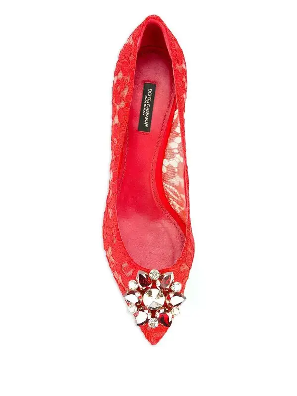 Dolce & Gabbana Bellucci Rainbow Lace Brooch-detail Pumps - Red