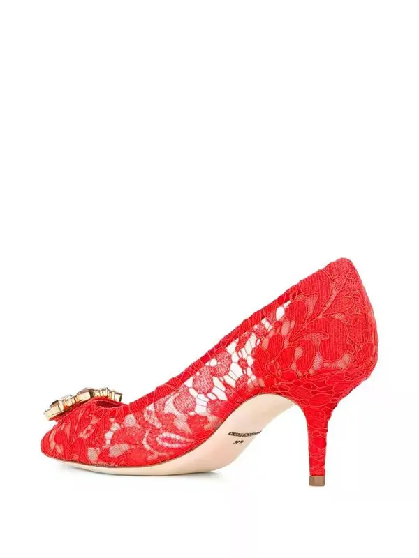 Dolce & Gabbana Bellucci Rainbow Lace Brooch-detail Pumps - Red