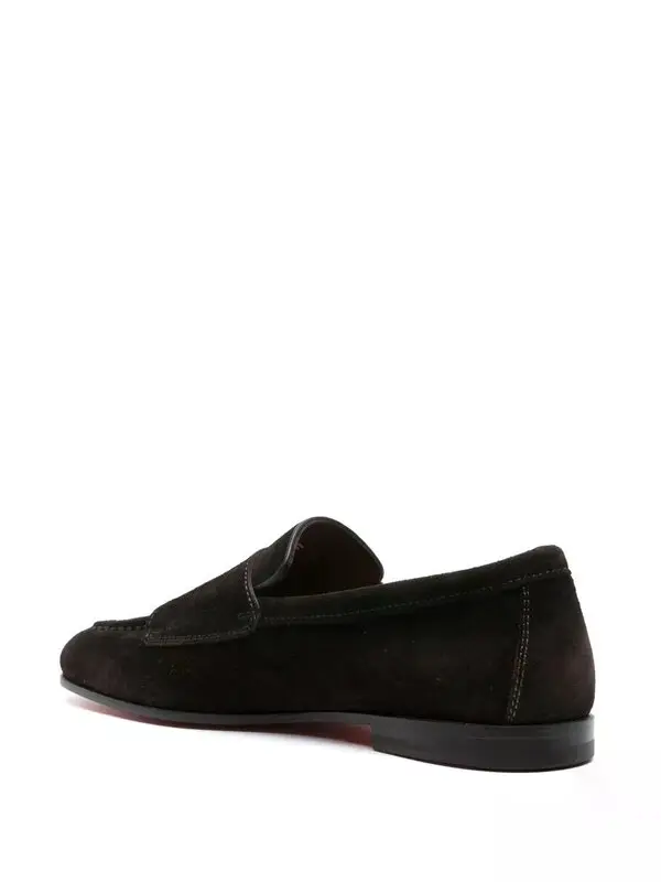 Santoni Double-buckle Suede Loafers - Brown