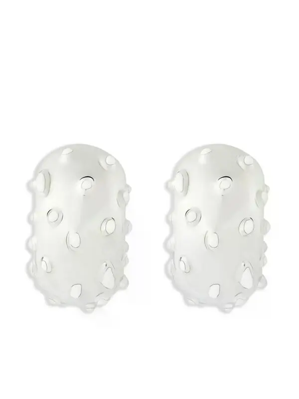 COURREGES Infinity Flecked Hoop Earrings - Silver