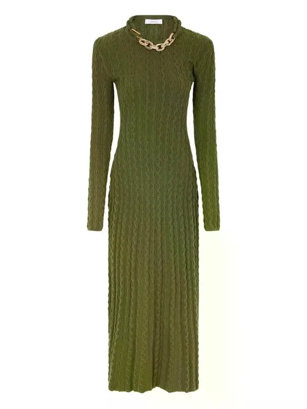 Rabanne Wool Maxi Dress - Green