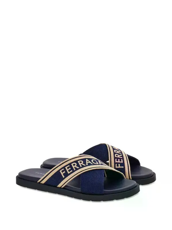 FERRAGAMO Crossover-strap Cotton Sandals