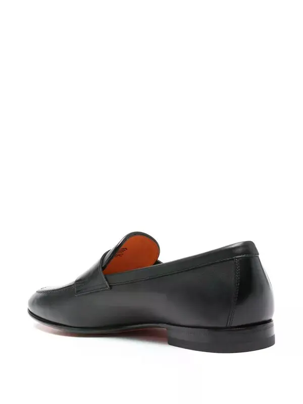 Santoni Leather Loafers - Black