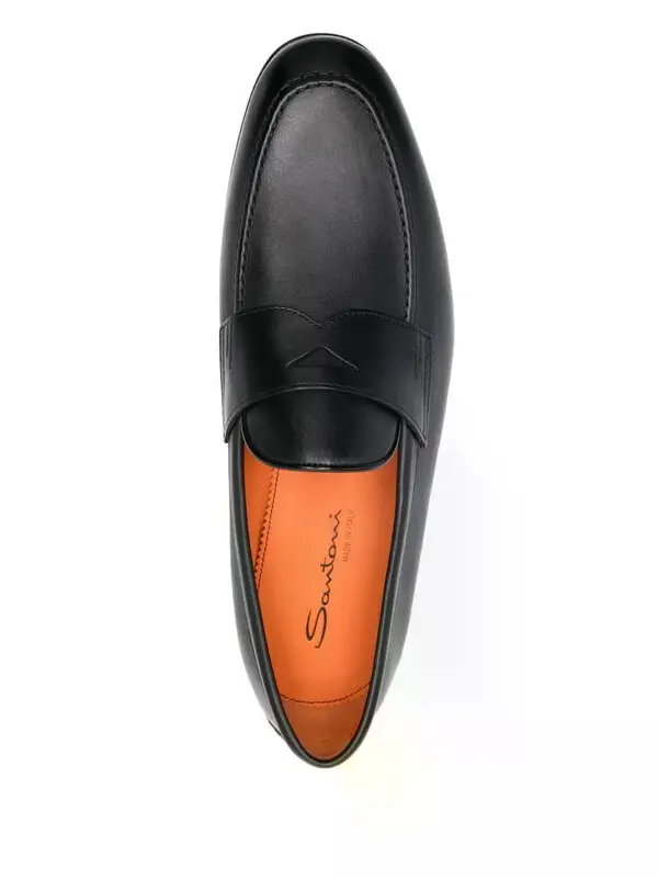 Santoni Leather Loafers - Black