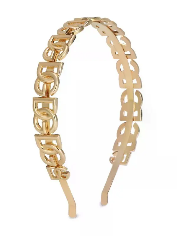 Dolce & Gabbana Logo-plaque Hairband - Gold