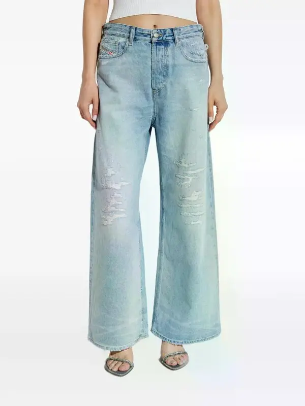 DIESEL® 1996 D-sire Distressed Wide-leg Jeans