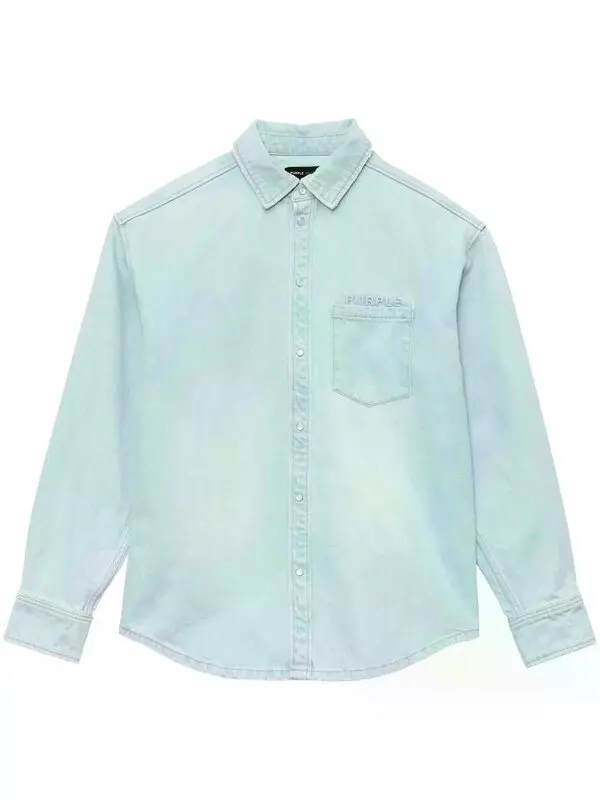PURPLE BRAND Logo-embossed Denim Shirt