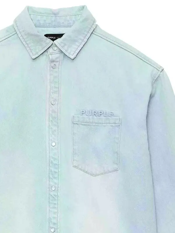 PURPLE BRAND Logo-embossed Denim Shirt