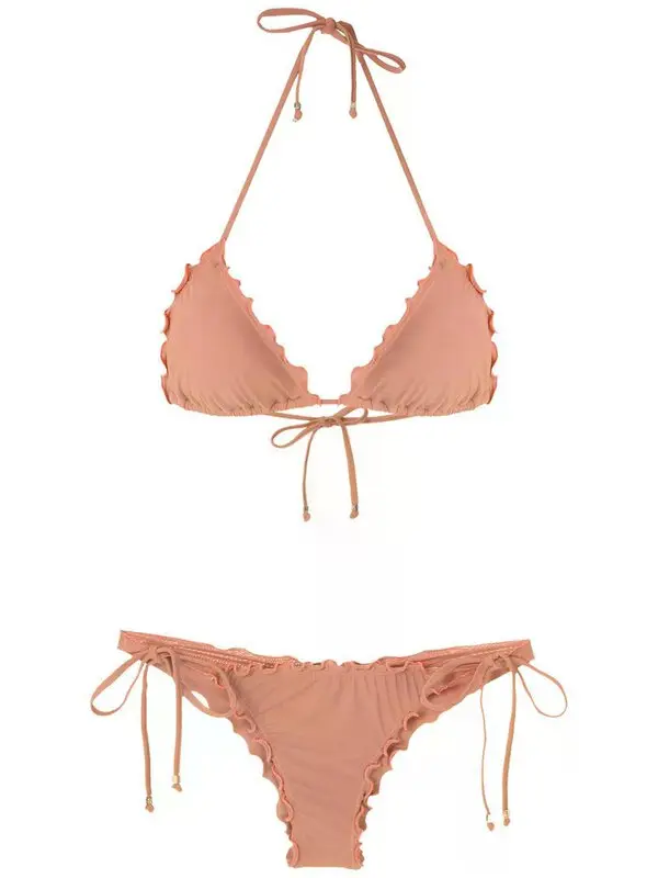 AMIR SLAMA Ruffled Triangle Bikini Set