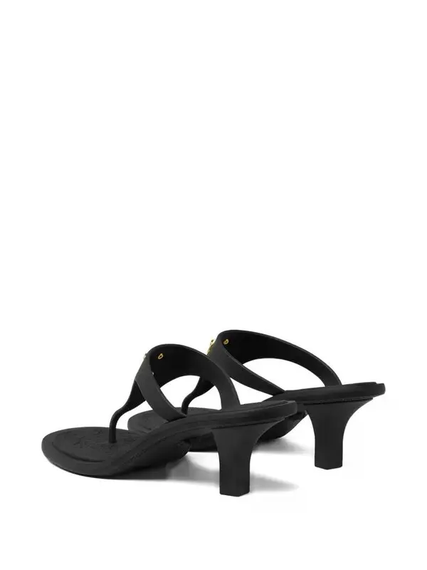 Versace Alia Thong Sandals With Medusa Hardware - Black