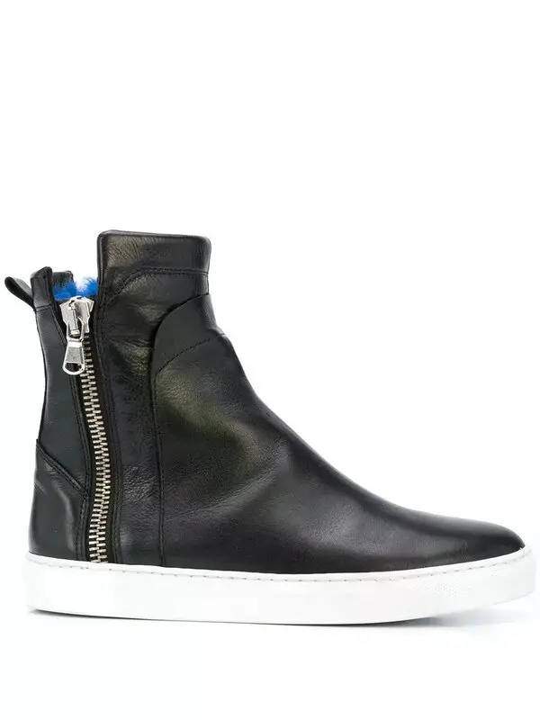 MADISON MAISON Leather High-top Sneakers - Black