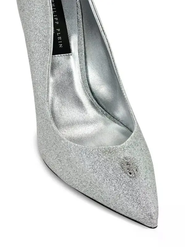 Philipp Plein 120mm Glittered Stiletto Pumps - Silver