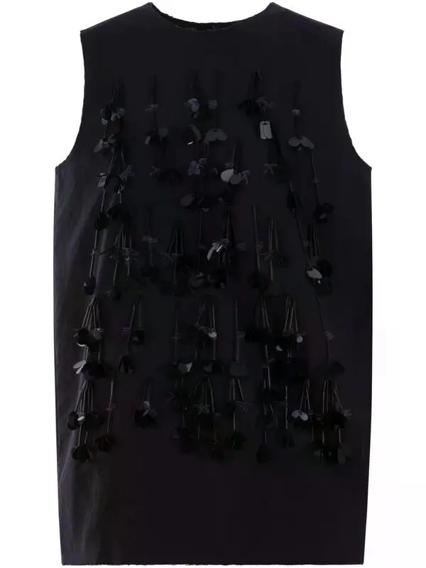 Plan C Sequin-embellished Top - Black