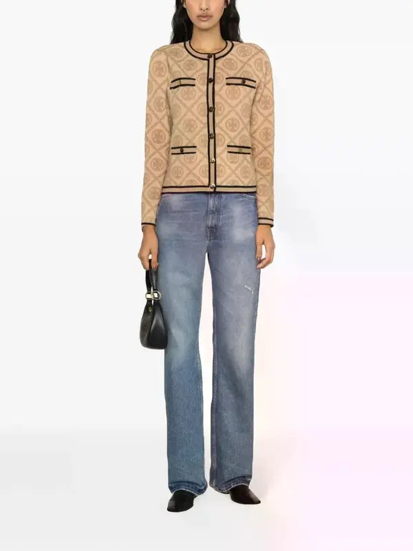 Tory Burch Kendra Embossed Wool Cardigan