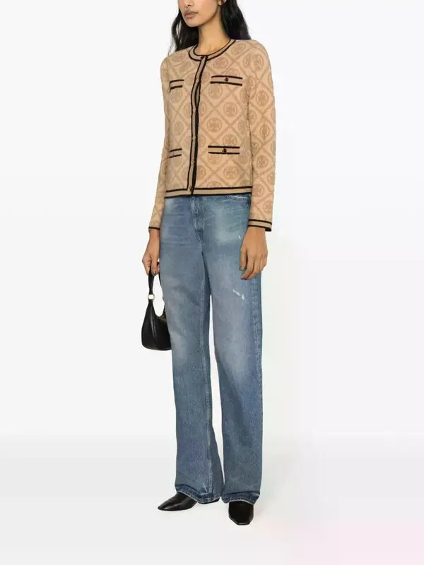 Tory Burch Kendra Embossed Wool Cardigan