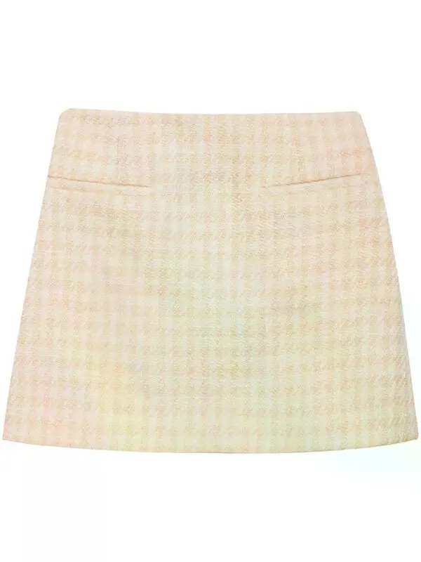 ANINE BING Vanessa Houndstooth Tweed Miniskirt