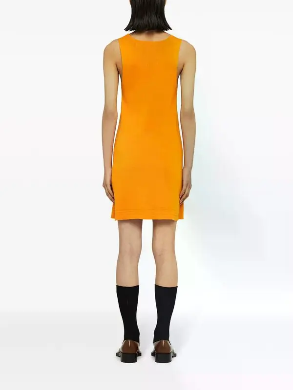 JIL SANDER V-neck Knitted Minidress