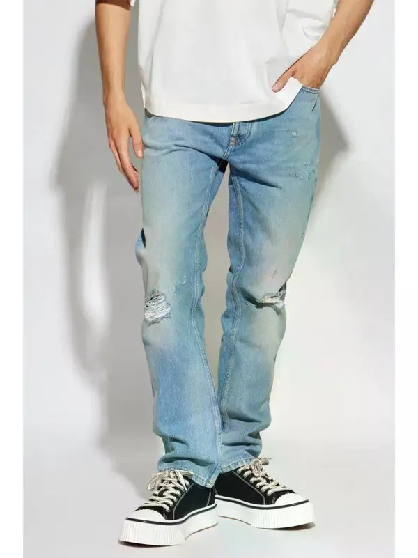 Palm Angels Monogram-print Straight Leg Jeans