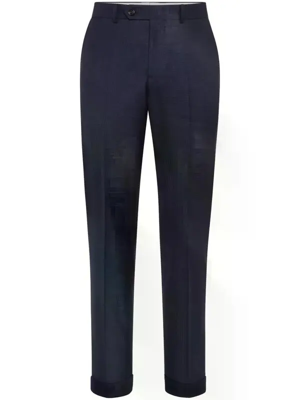 Brunello Cucinelli Tapered-leg Wool Trousers - Blue