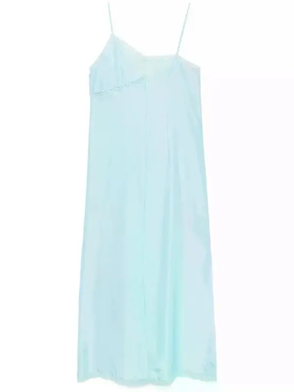 MAISON MARGIELA Asymmetric Silk Maxi Dress - Blue