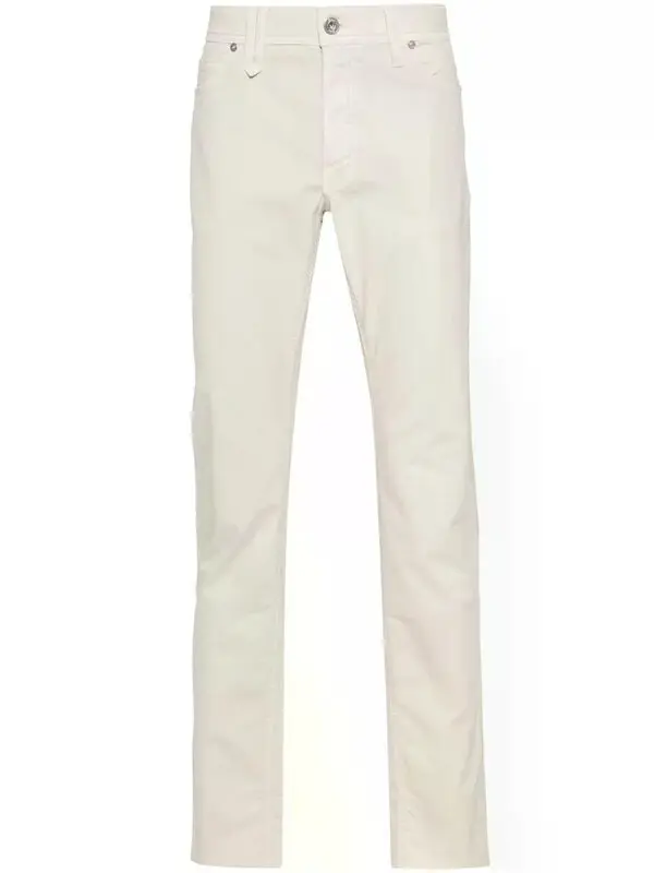 Brioni Chamonix Mid-rise Straight-leg Jeans - Neutrals