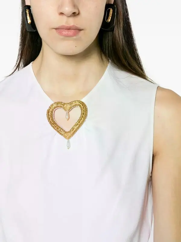Moschino Heart Cut-out Sleeveless Blouse