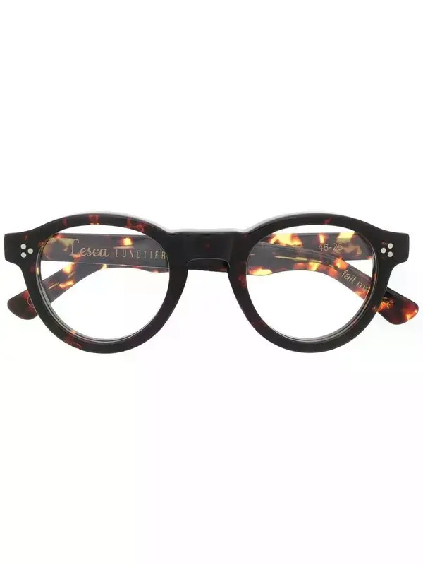 LESCA Gaston Round-frame Glasses - Brown
