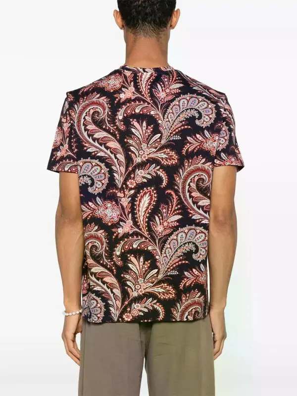 Etro Paisley-print Cotton T-shirt - Blue