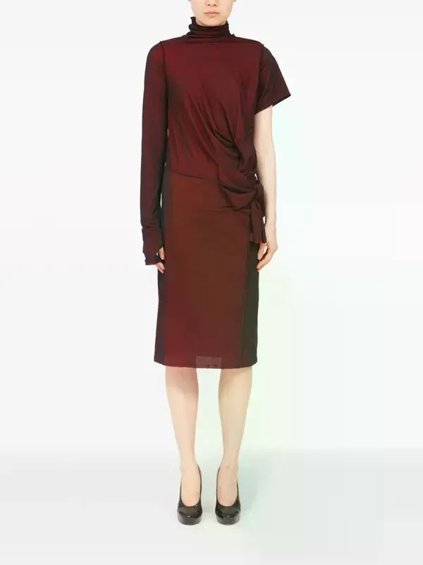 MAISON MARGIELA Asymmetric Ruched Midi Dress