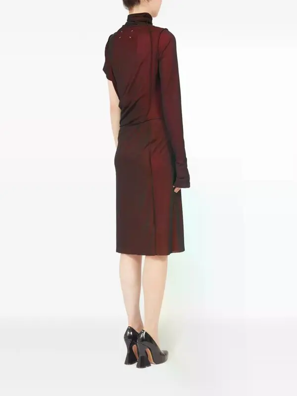 MAISON MARGIELA Asymmetric Ruched Midi Dress