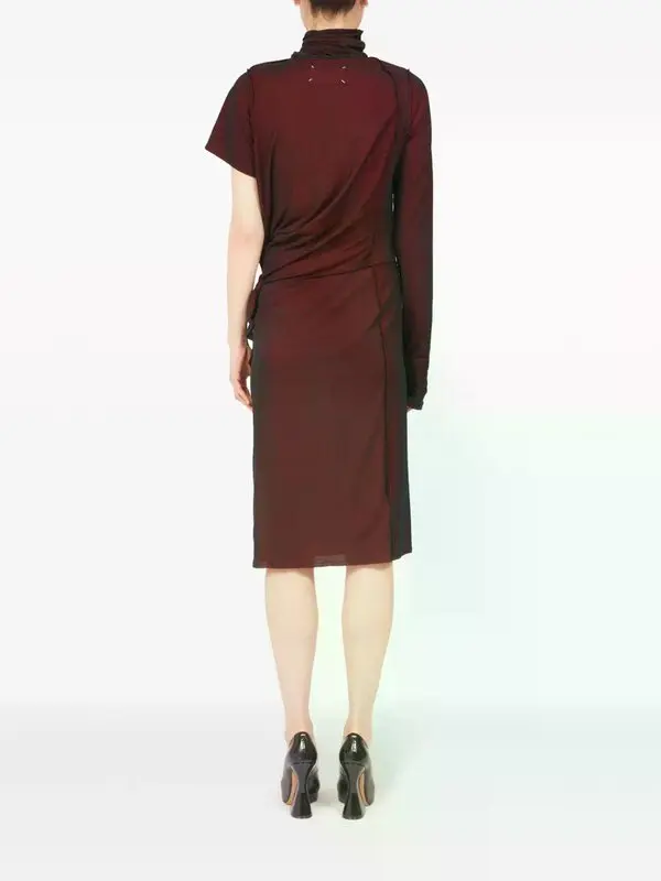 MAISON MARGIELA Asymmetric Ruched Midi Dress