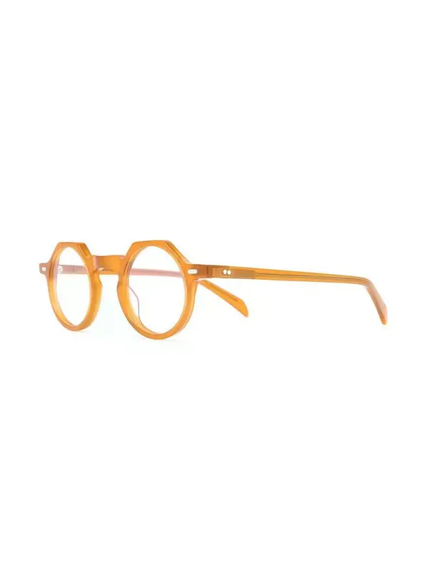 LESCA Round-frame Clear-lens Glasses