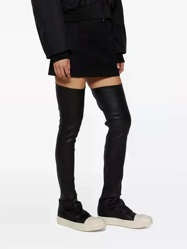 Rick Owens Thigh-high Leather Boots - Black