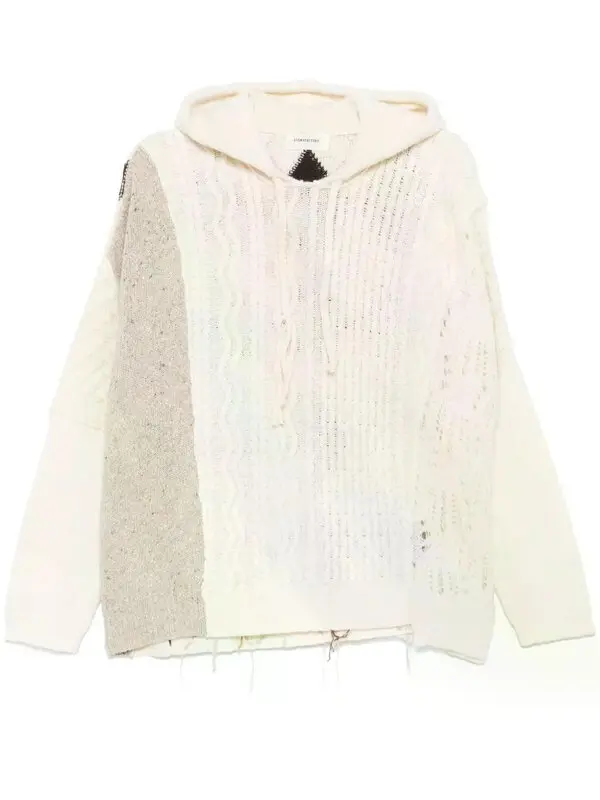 ATOMO FACTORY Paneled Cable Knit Sweater