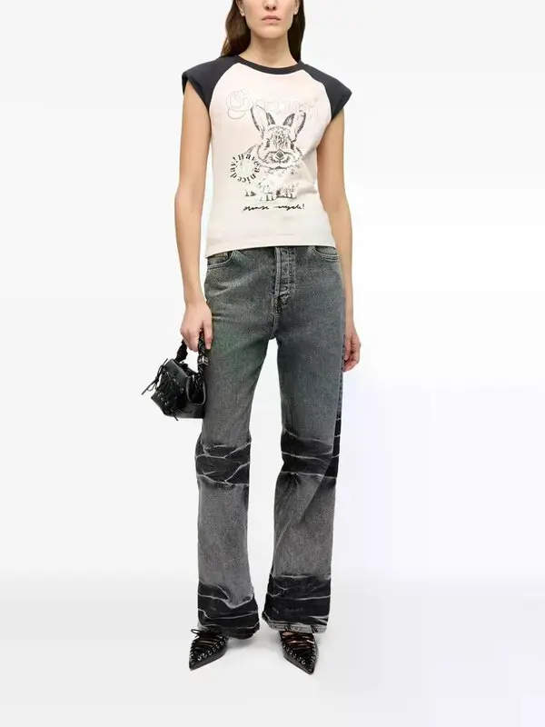 GANNI Wide-leg Jeans With Whiskering