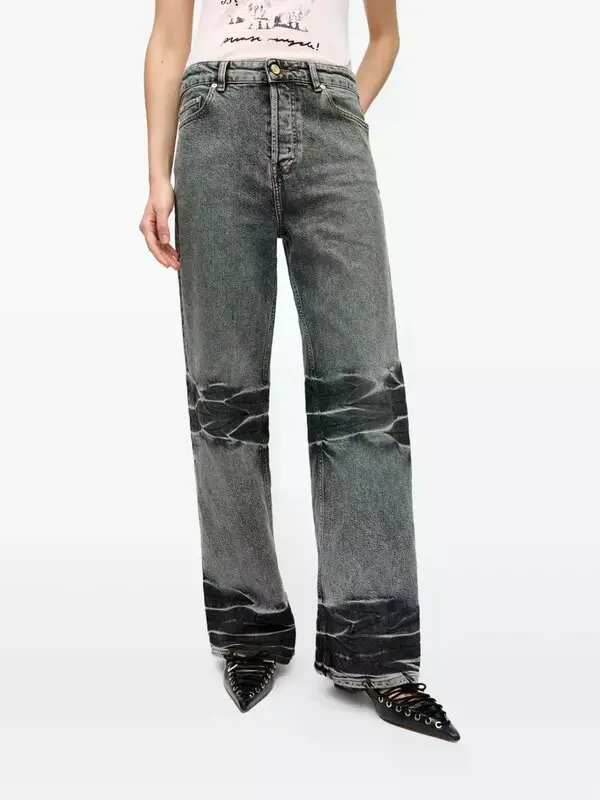 GANNI Wide-leg Jeans With Whiskering