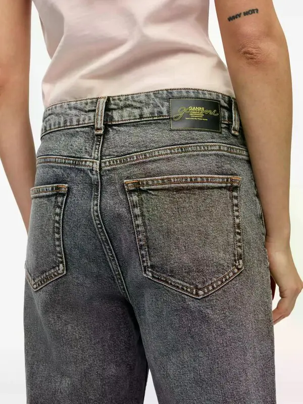 GANNI Wide-leg Jeans With Whiskering