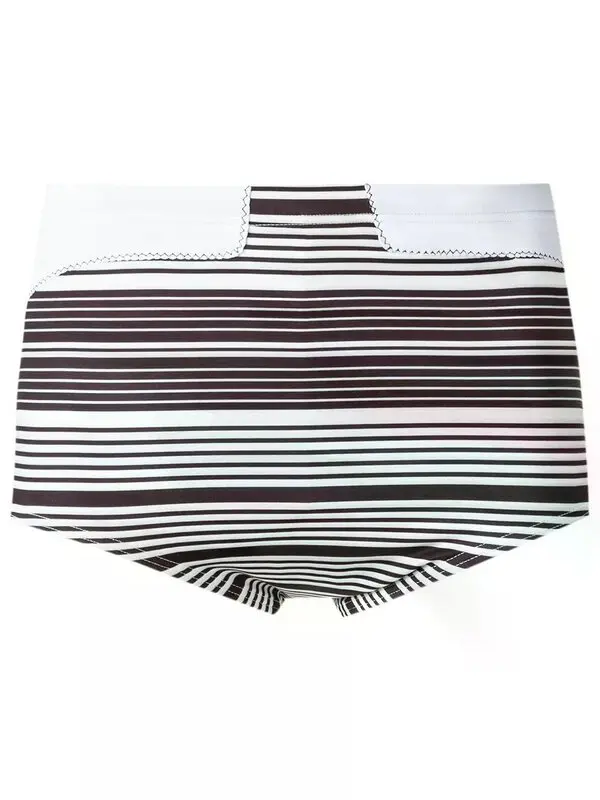AMIR SLAMA Striped Swim Trunks - Black