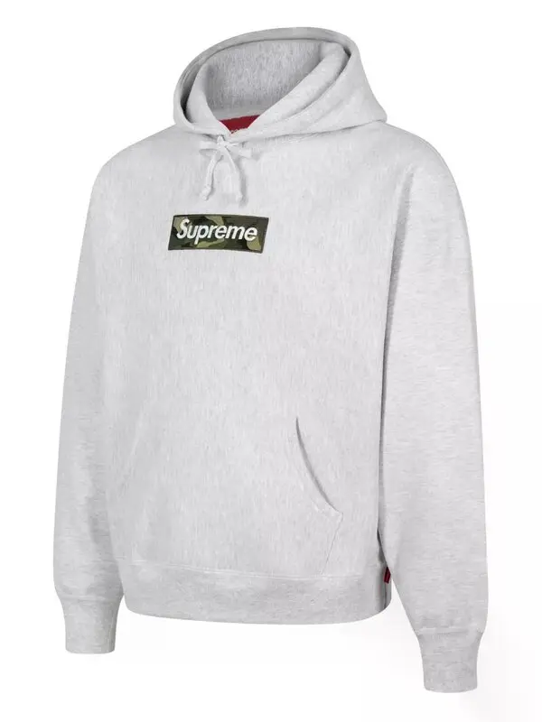 Supreme Box Logo Cotton Hoodie - Grey