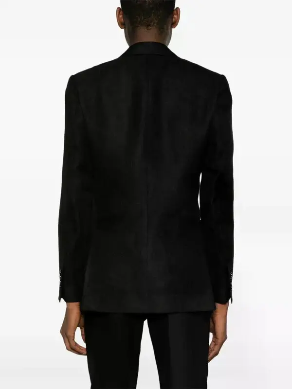 LARDINI Single-breasted Linen Blazer - Black